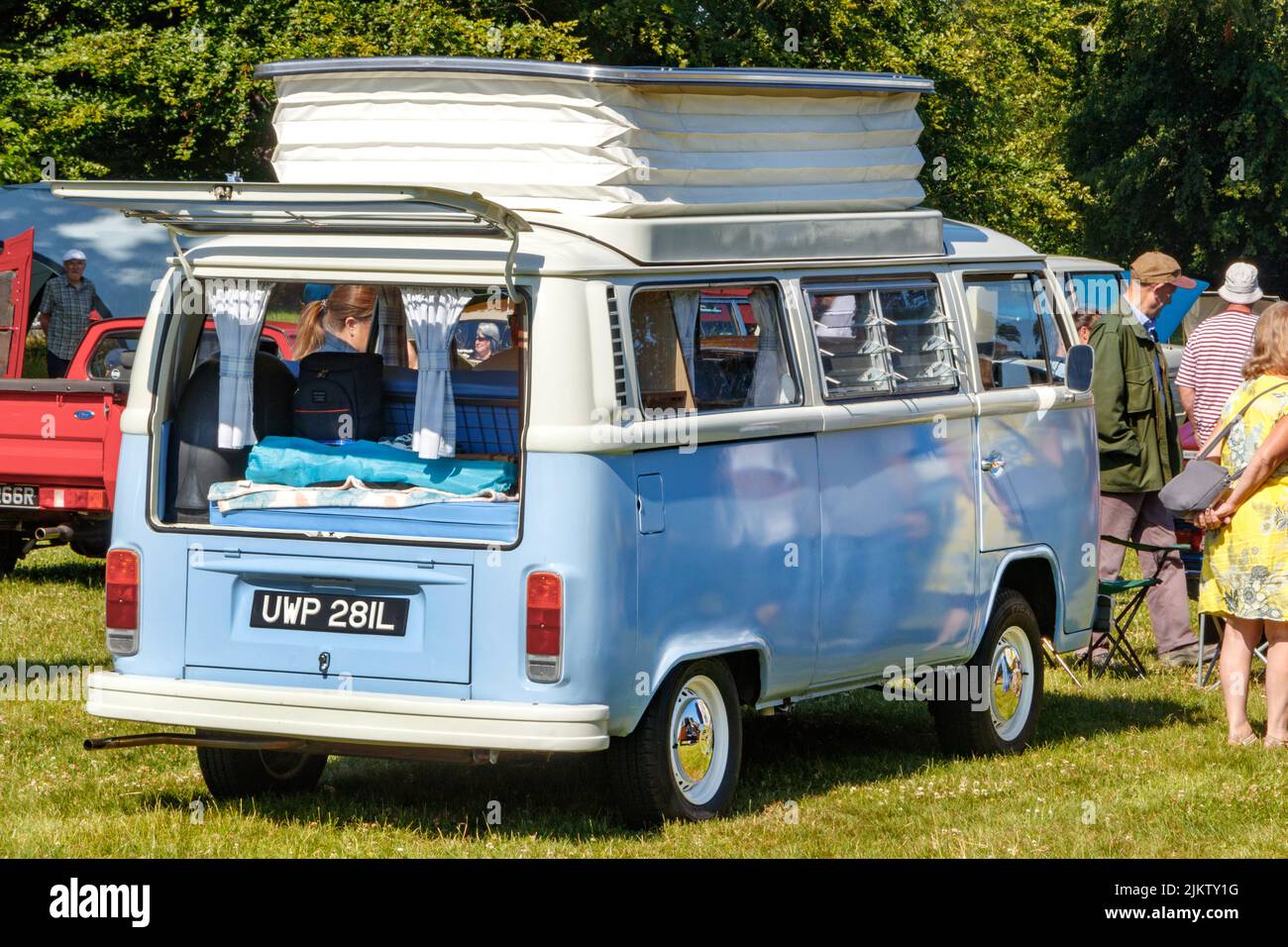 light blue pop top vintage Volkswagen Type 2 transporter Kombi or ...