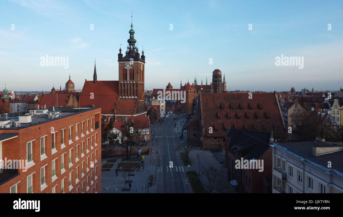 An aerial view of a cityscape with a sky background Stock Photo - Alamy
