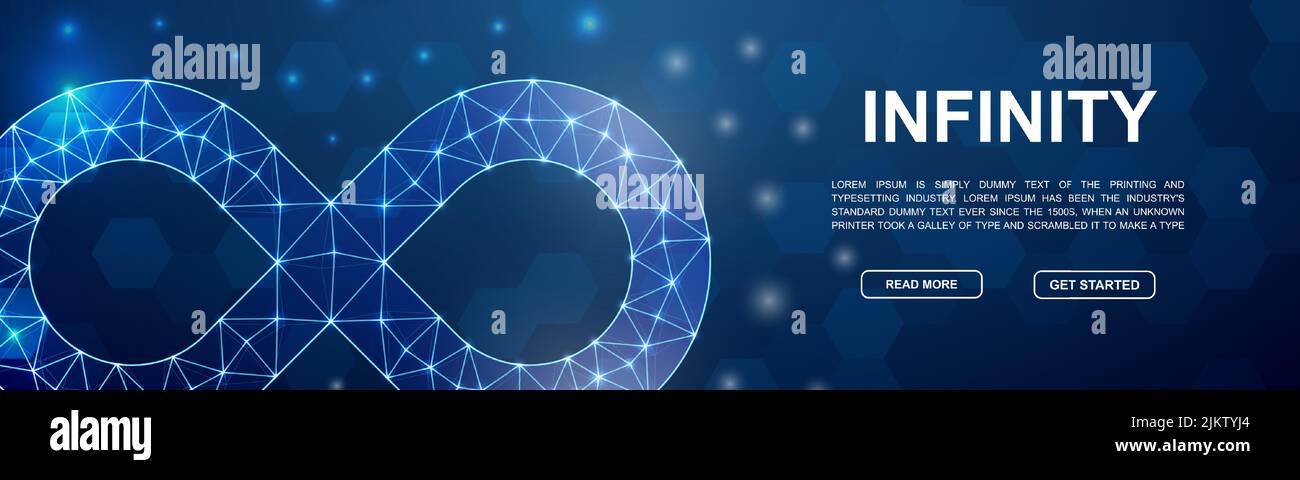 Infinity 3d low poly symbol for head promotion banner. Forever design ...