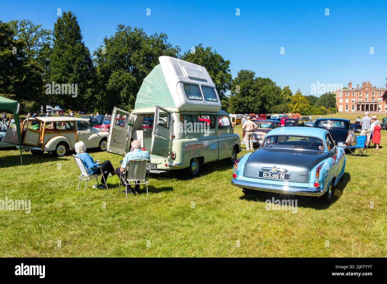 classic 1962 vintage cream Bedford Dormobile Romany camper van Stock ...