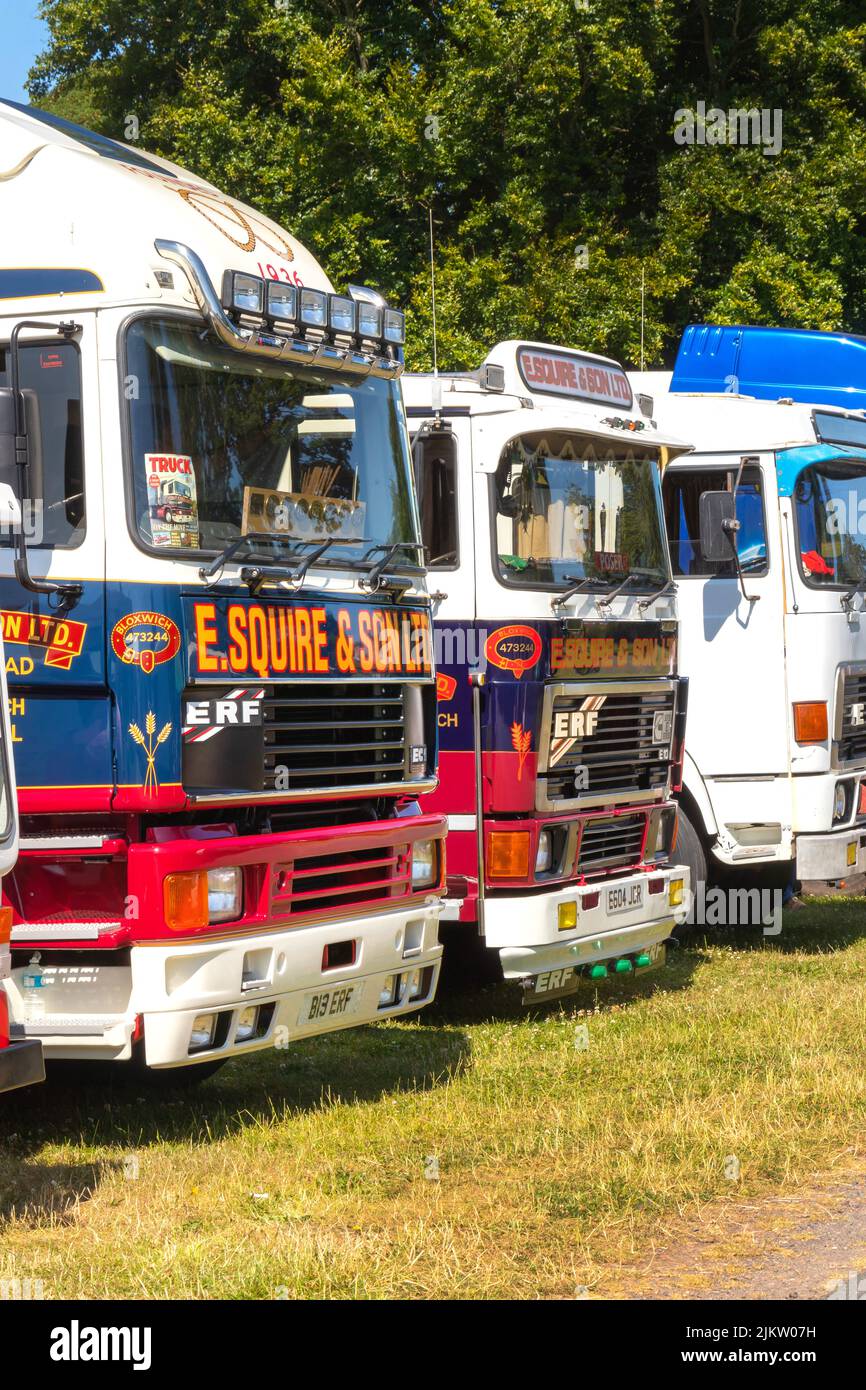 E Squire and sons livery of vintage ERF truck lorry cab at weston park ...