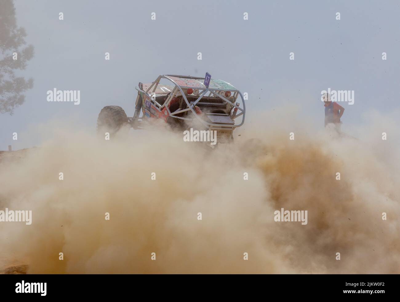 An Off-road racing car covered with mud during National All Terrain ...