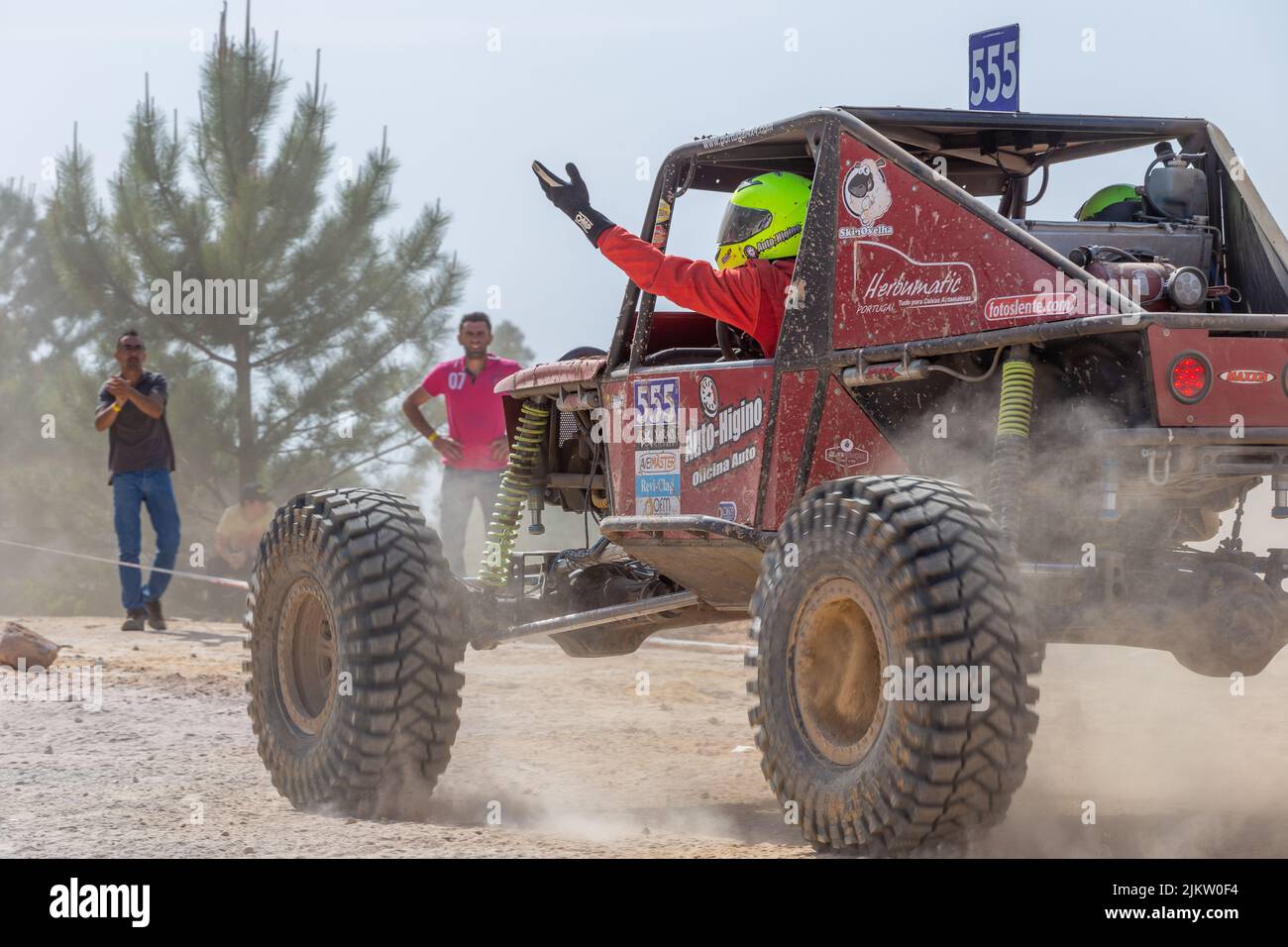 An Off-road racing car covered with mud during National All Terrain ...