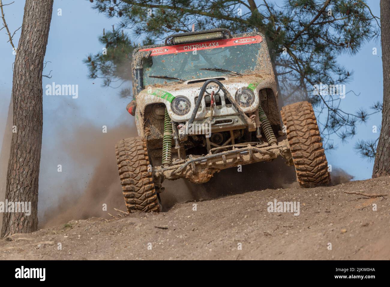 An Off-road racing car covered with mud during National All Terrain ...