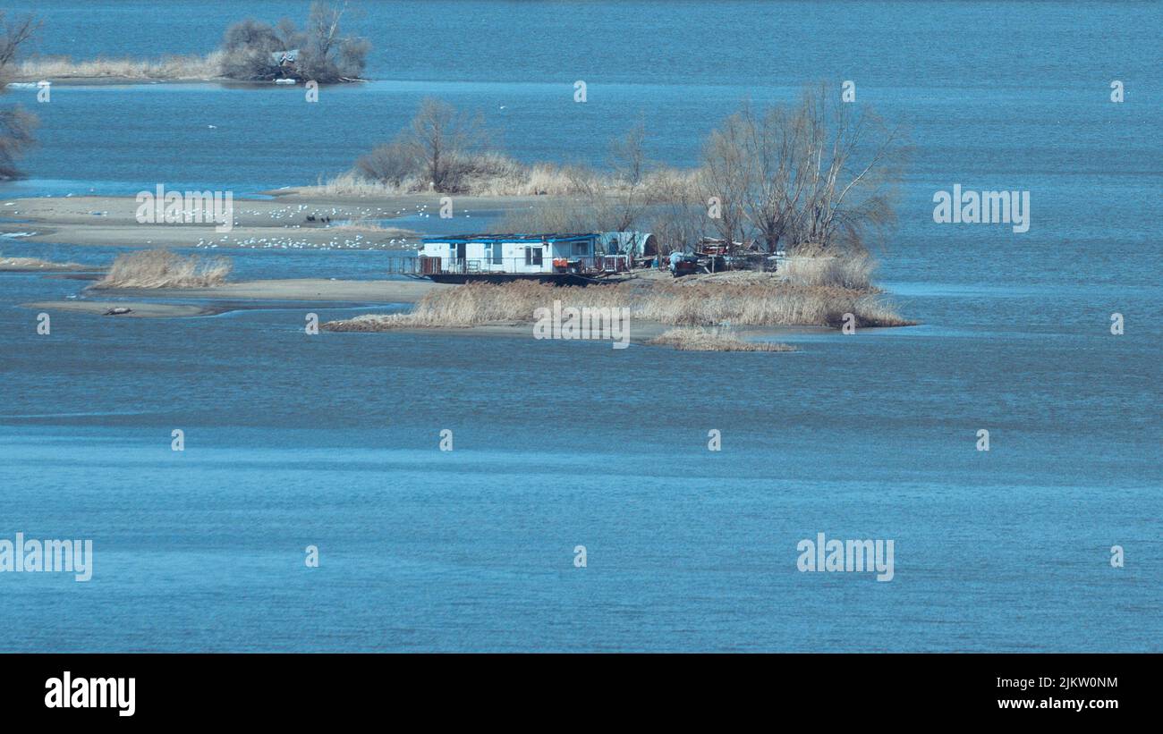 A building on the small island in the sea Stock Photo - Alamy