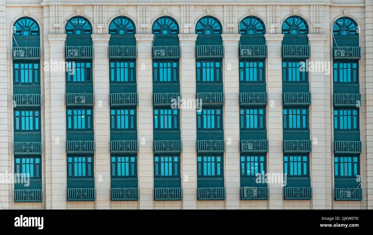 Architecture and windows of ancient renaissance style classical ...