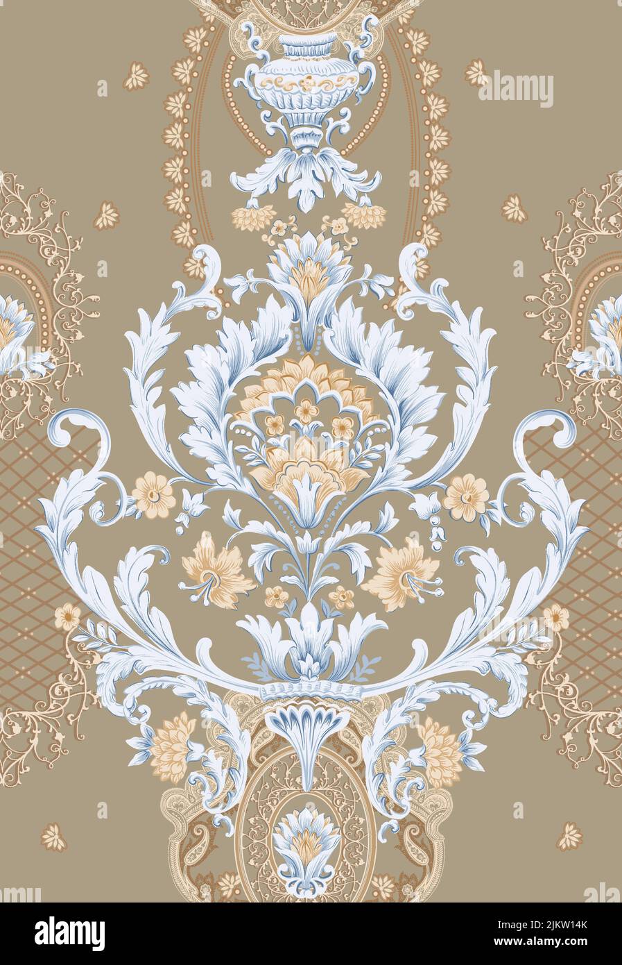 An illustration of an ornate seamless pattern for square stitch Stock ...