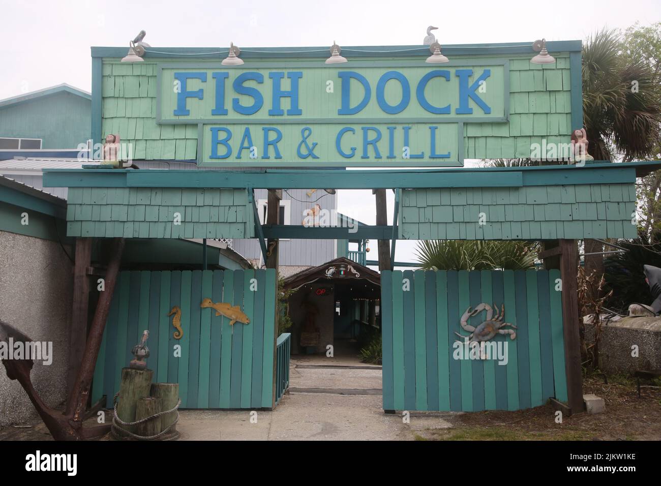 A front view of the Fish Dock seafood restaurant at Pelican Point in ...