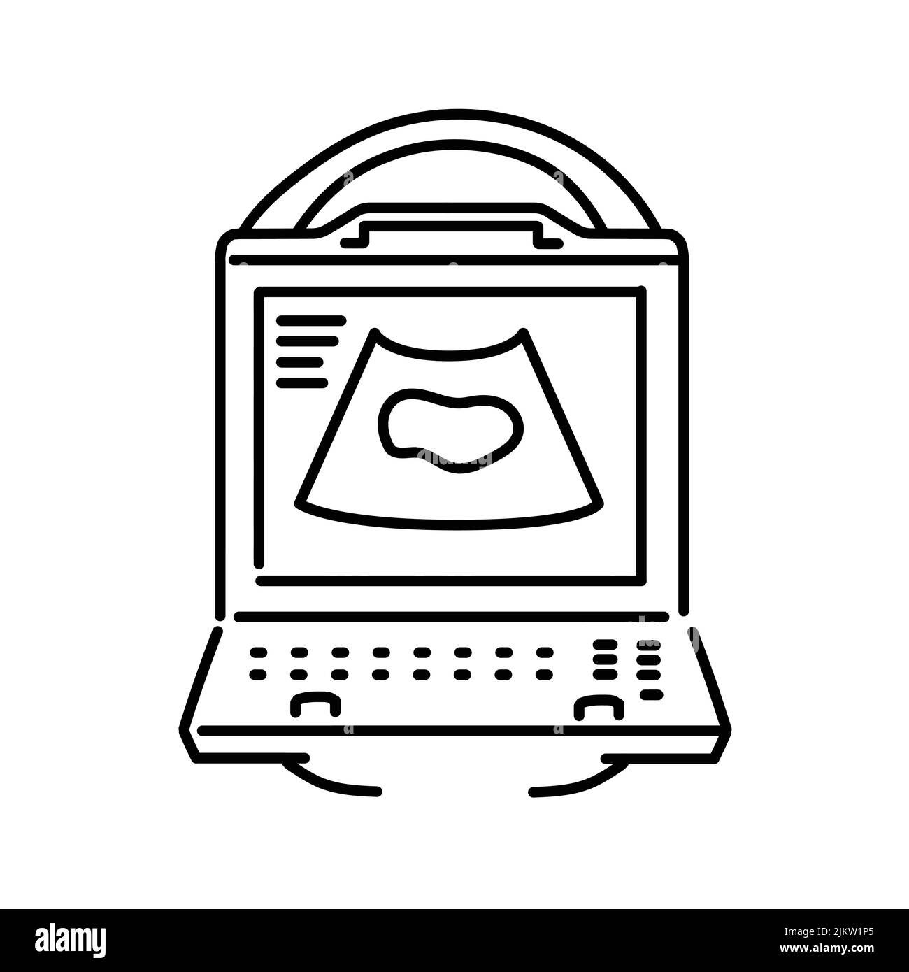 Wireless ultrasound device color line illustration Stock Vector Image ...