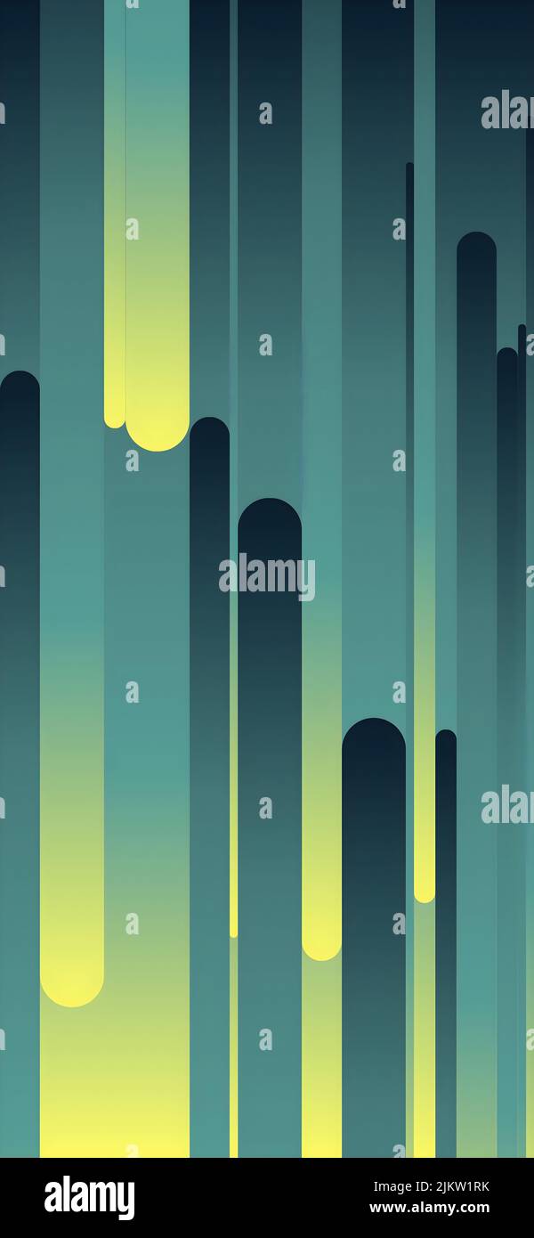 A vertical abstract background with glitch effect in blue and yellow ...