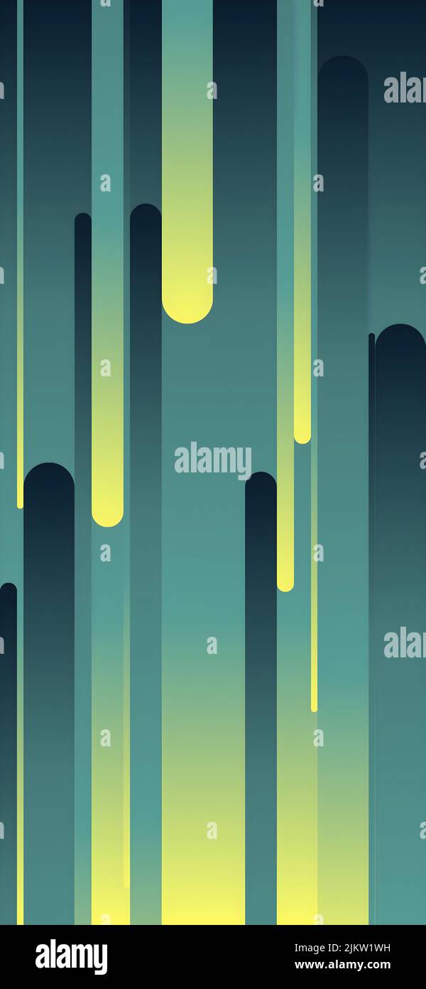 A vertical abstract background with glitch effect in blue and yellow ...