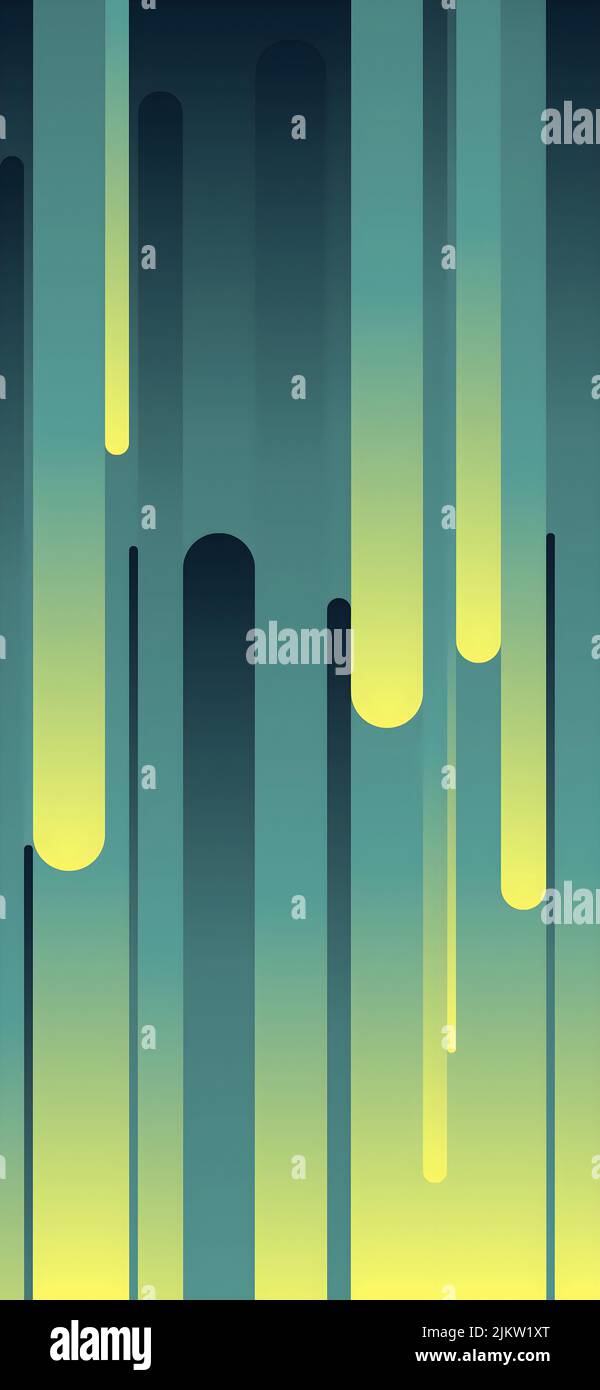 A vertical abstract background with glitch effect in blue and yellow ...