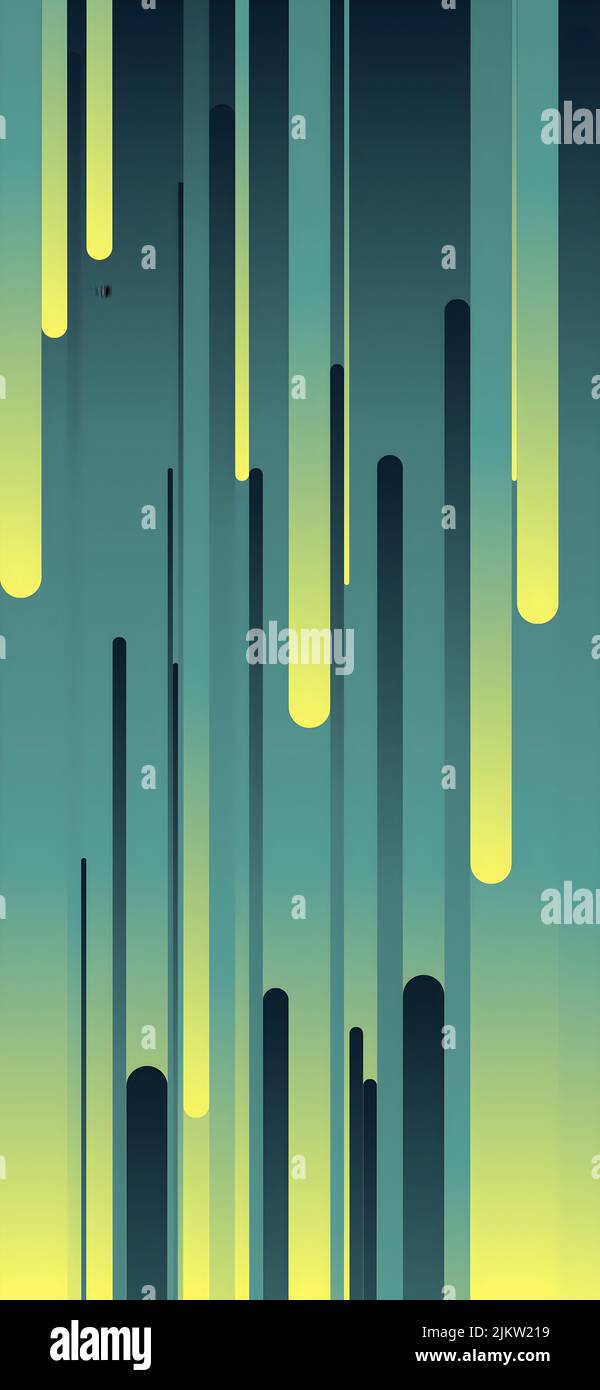 A vertical abstract background with glitch effect in blue and yellow ...