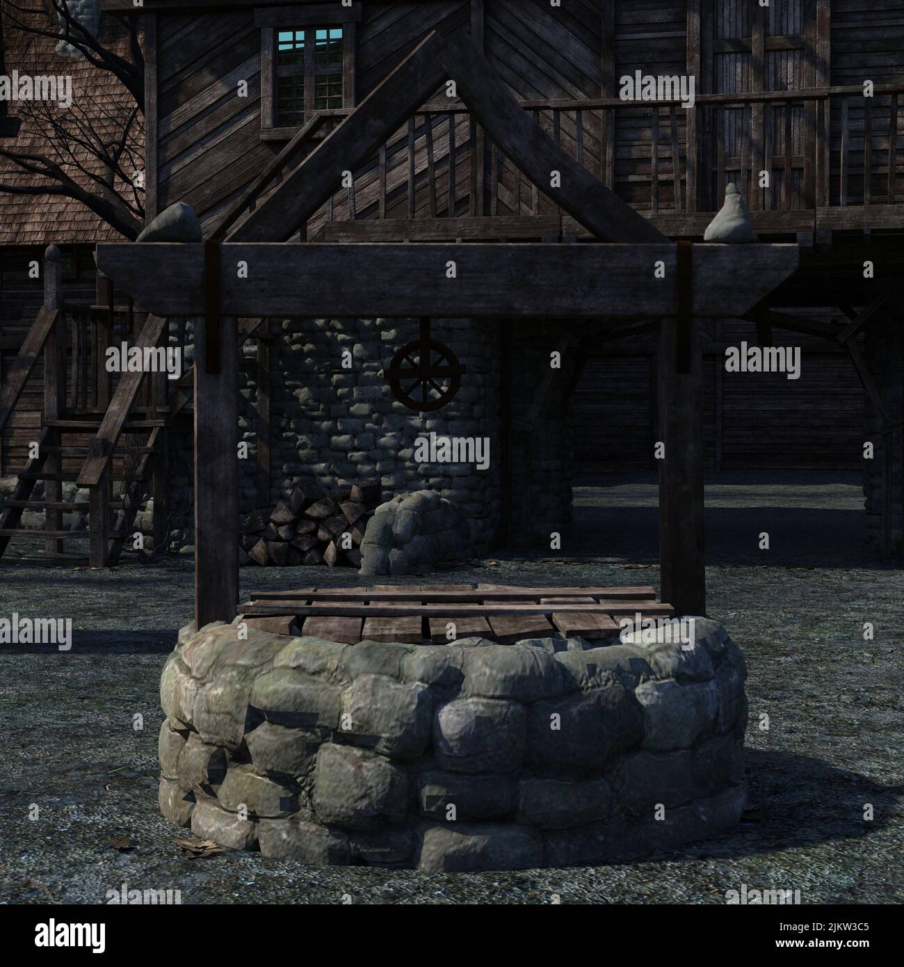 Gothic medieval village Stock Photo - Alamy