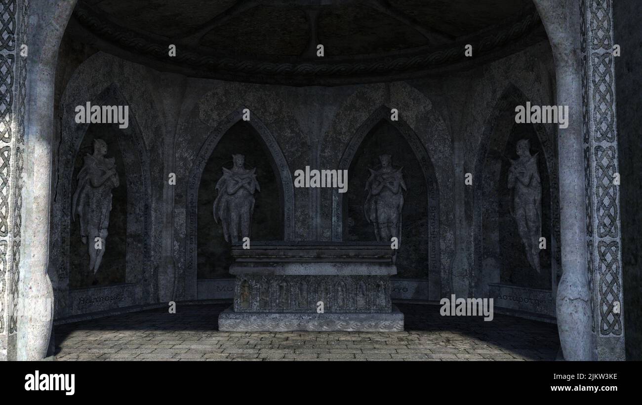 Gothic crypt and tomb in sunlight Stock Photo - Alamy