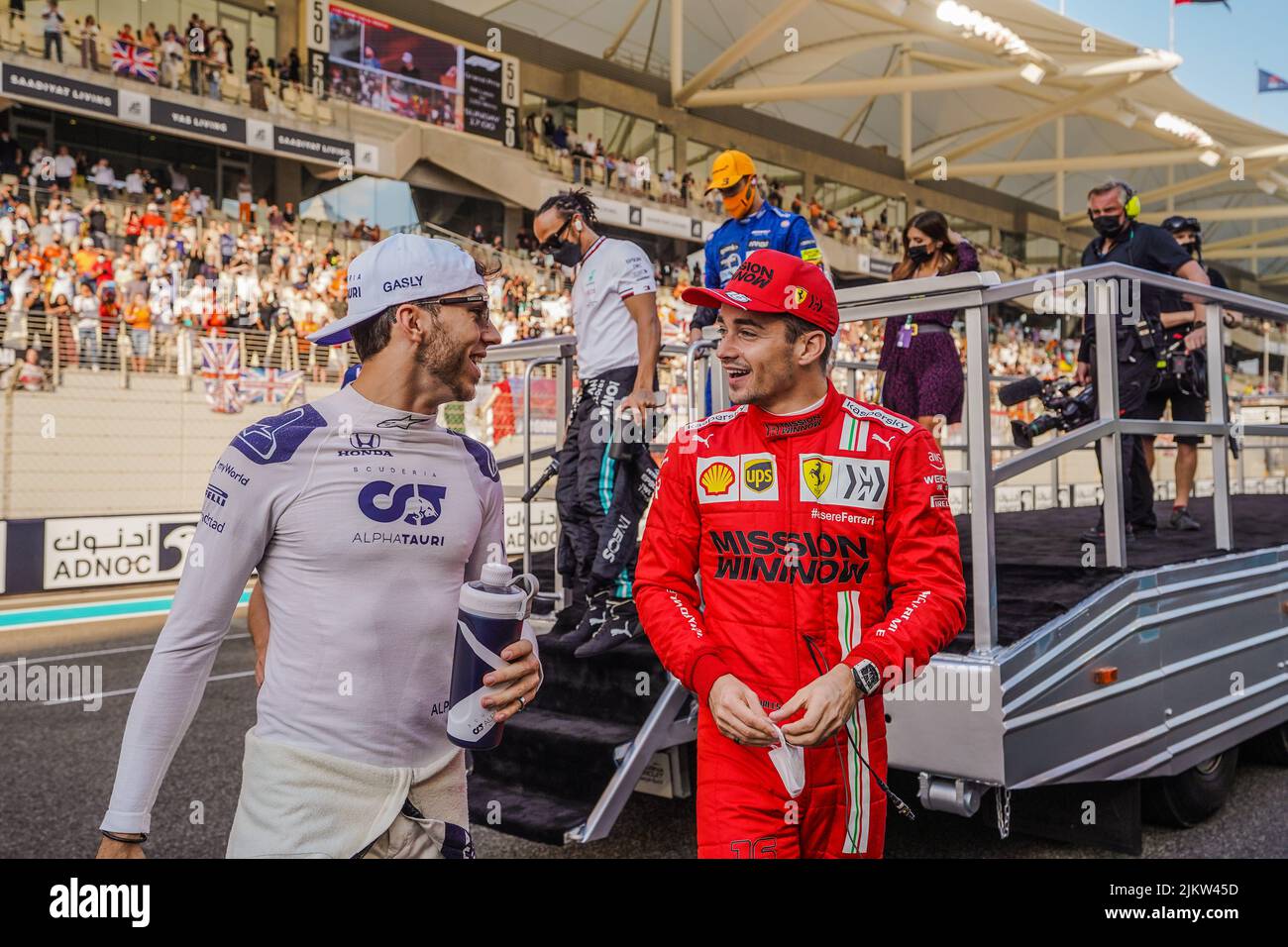 The famous Pierre Gasly with a colleague at Formula 1 Grand Prix, Abu ...