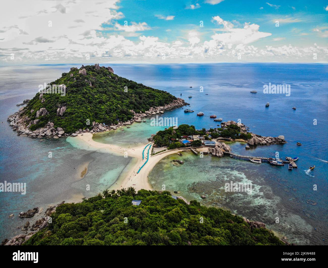 An aerial view of Ko Samui island in Thailand under a blue sky Stock ...