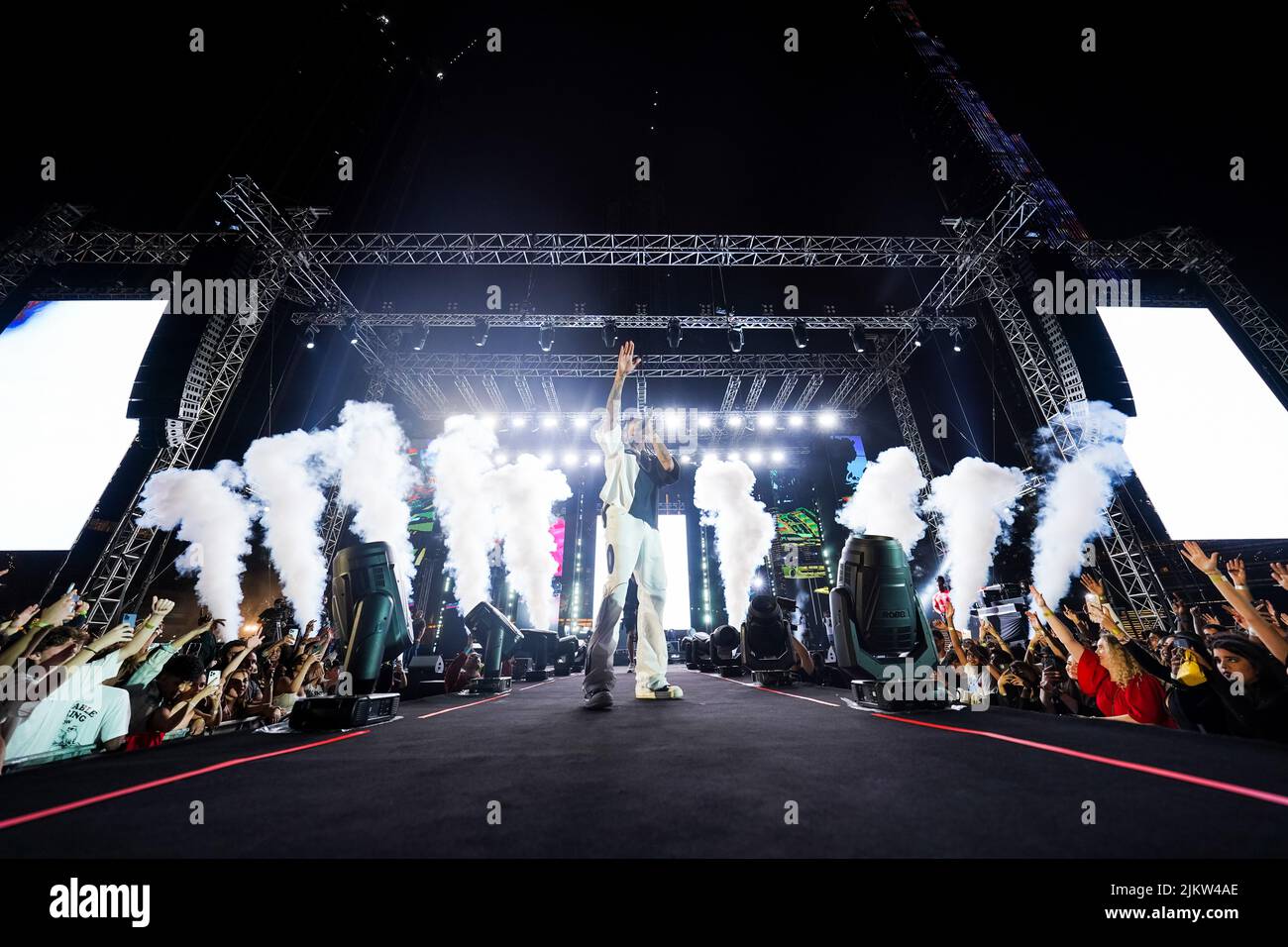 A famous American rapper Tyga performing at the festival in Dubai ...