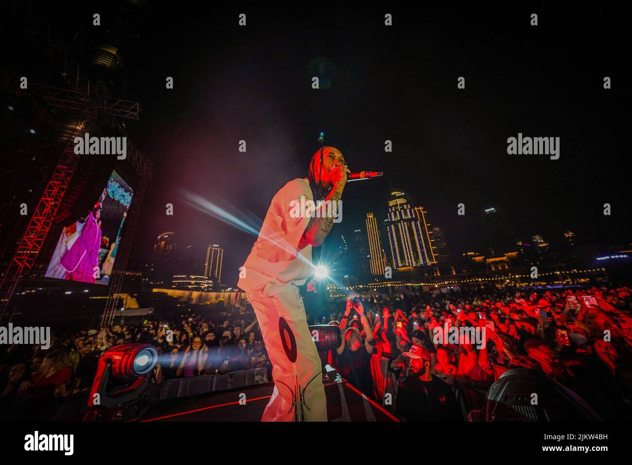 A famous American rapper Tyga performing at the festival in Dubai ...
