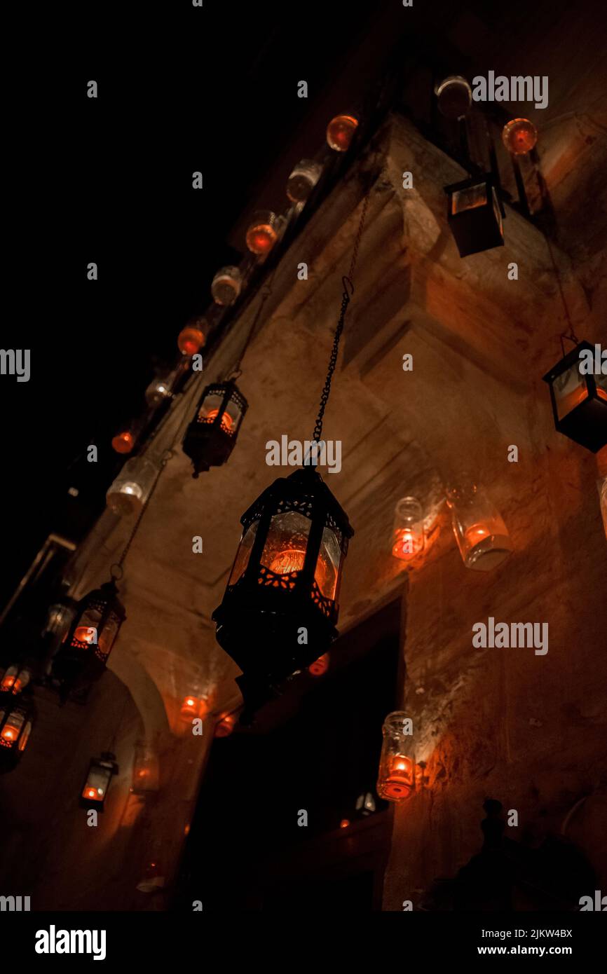 The facade of an old house in the harbour town of Birgu, Malta ...