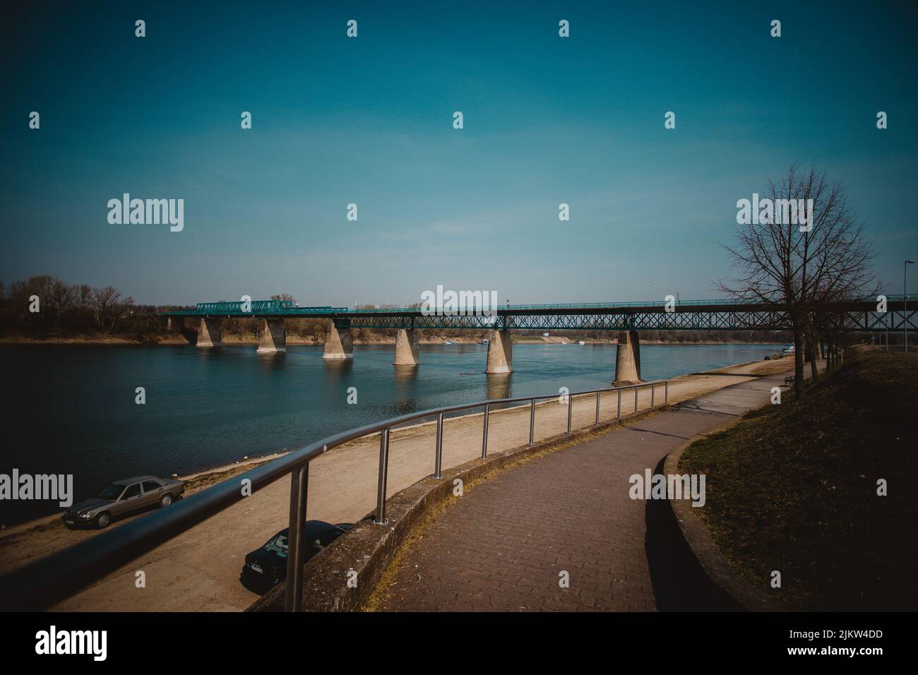 A border crossing bridge between Brcko, Bosnia and Herzegovina and ...