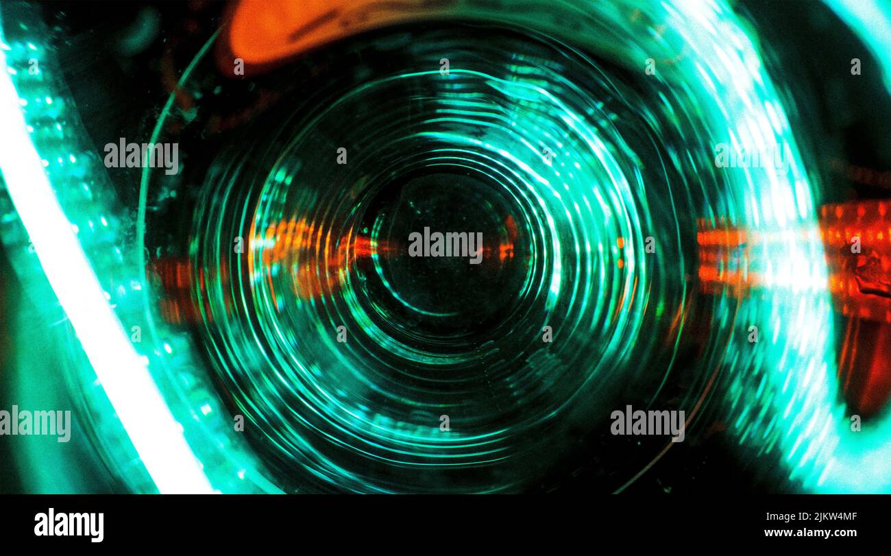 Abstract retro neon lights reflected from glass surface Stock Photo - Alamy