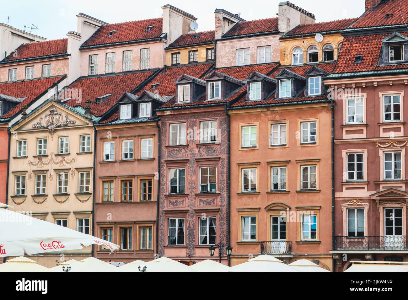 A row of residential buildings in Warsaw, Poland Stock Photo - Alamy
