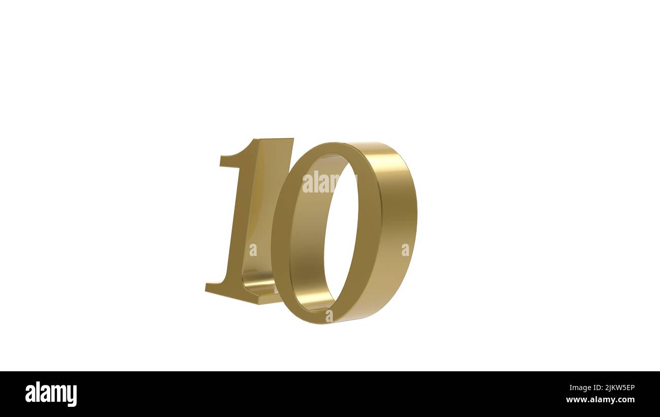 gold number ten 3d illustration render 10 Stock Photo - Alamy