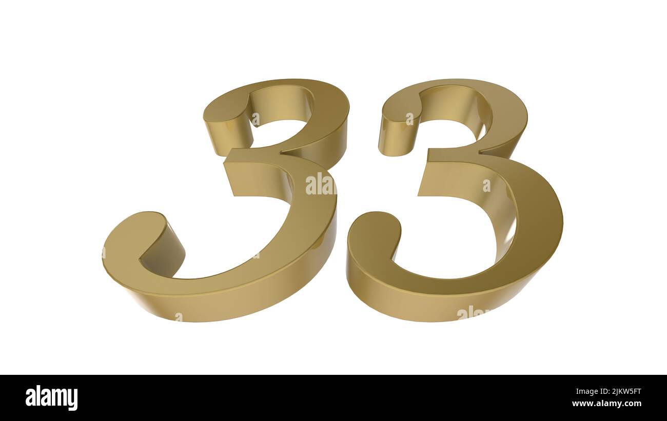 Gold 33 number 3d hi-res stock photography and images - Alamy