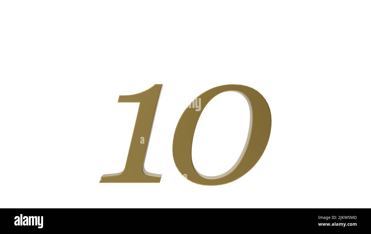 Gold number 10 Cut Out Stock Images & Pictures - Alamy