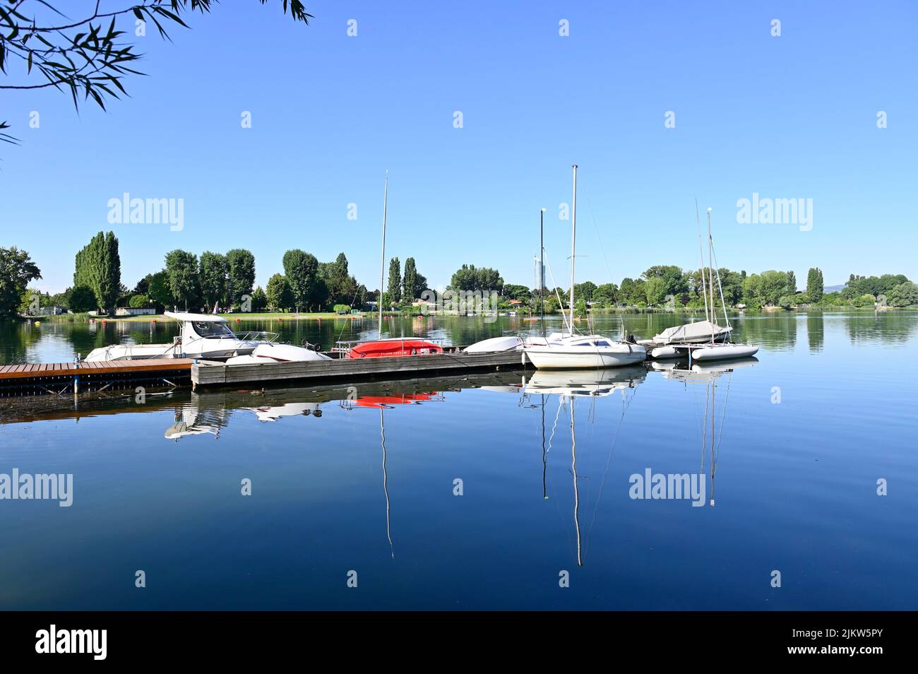 Vienna, Austria. Boat dock on the Old Danube in Vienna Stock Photo - Alamy