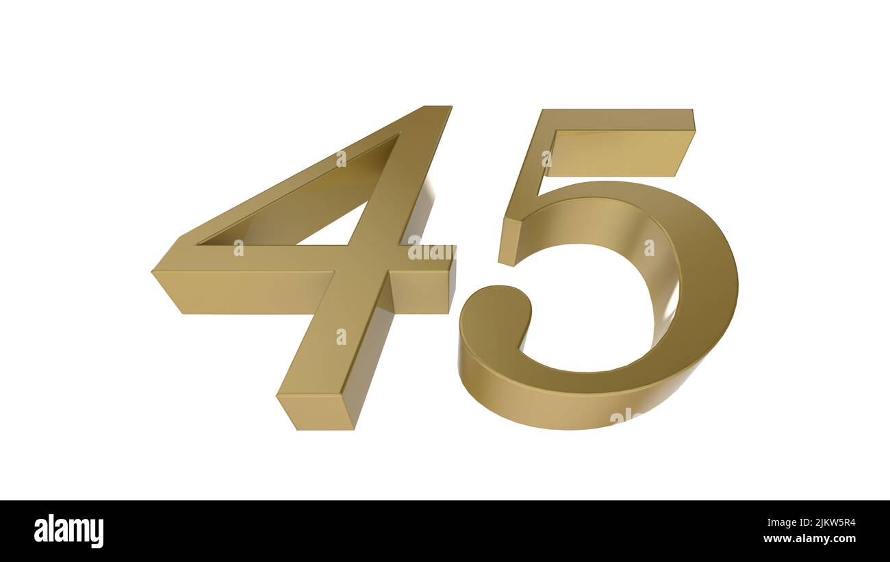 3d number 45 gold Cut Out Stock Images & Pictures - Alamy