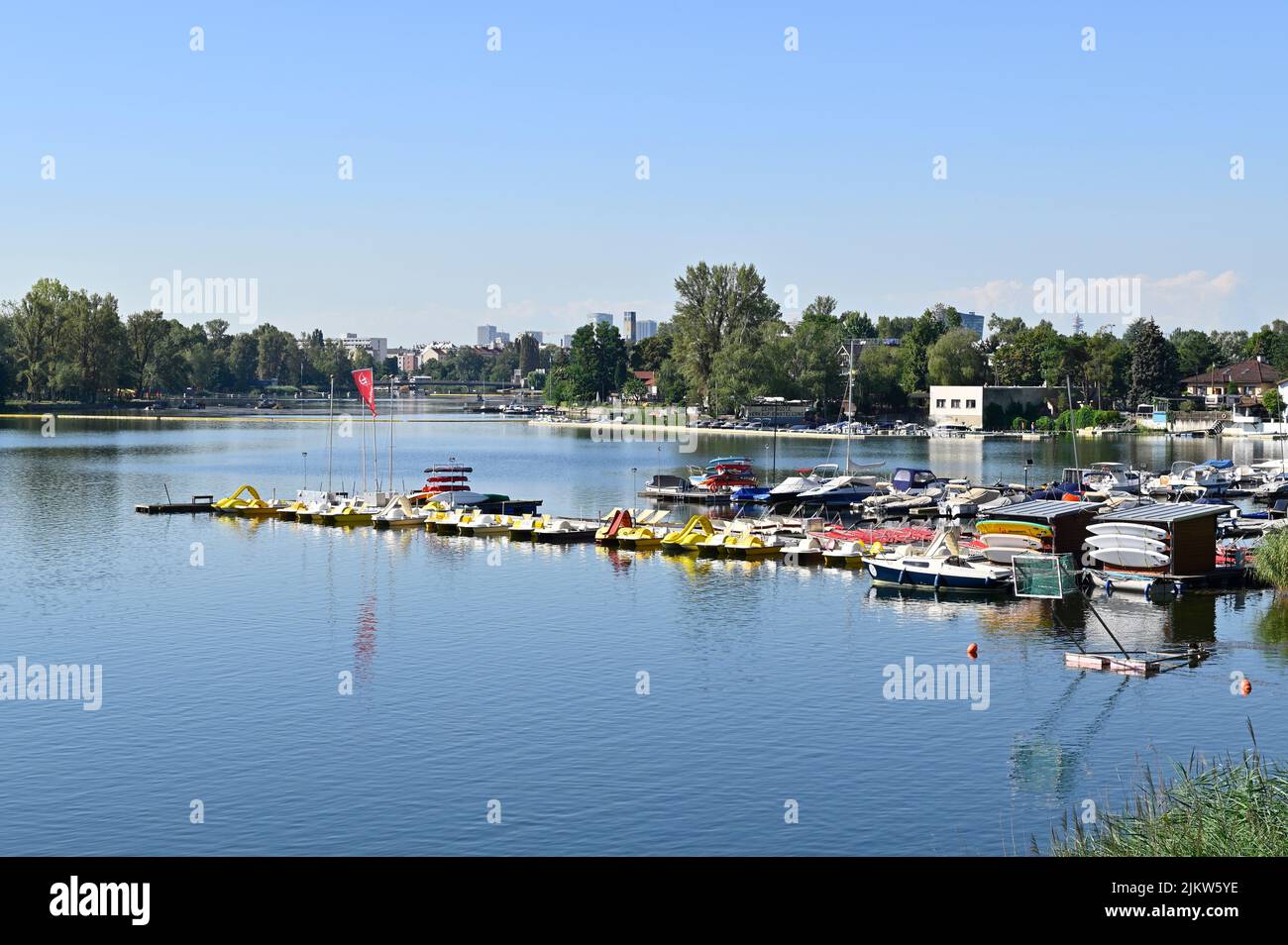 Vienna, Austria. Boat dock on the Old Danube in Vienna Stock Photo - Alamy