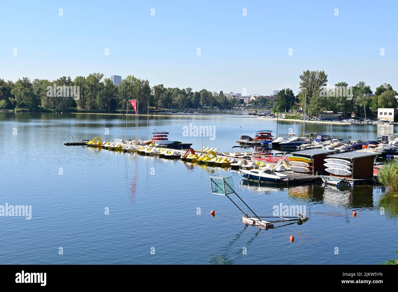 Vienna, Austria. Boat dock on the Old Danube in Vienna Stock Photo - Alamy