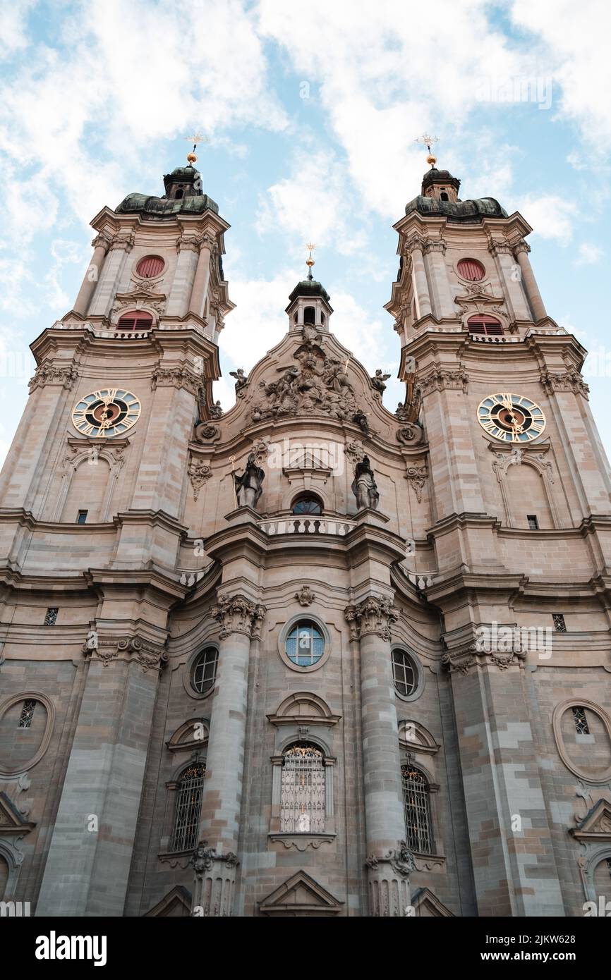 A vertical shot of the Abbey Cathedral of Saint Gall in St.Gallen ...