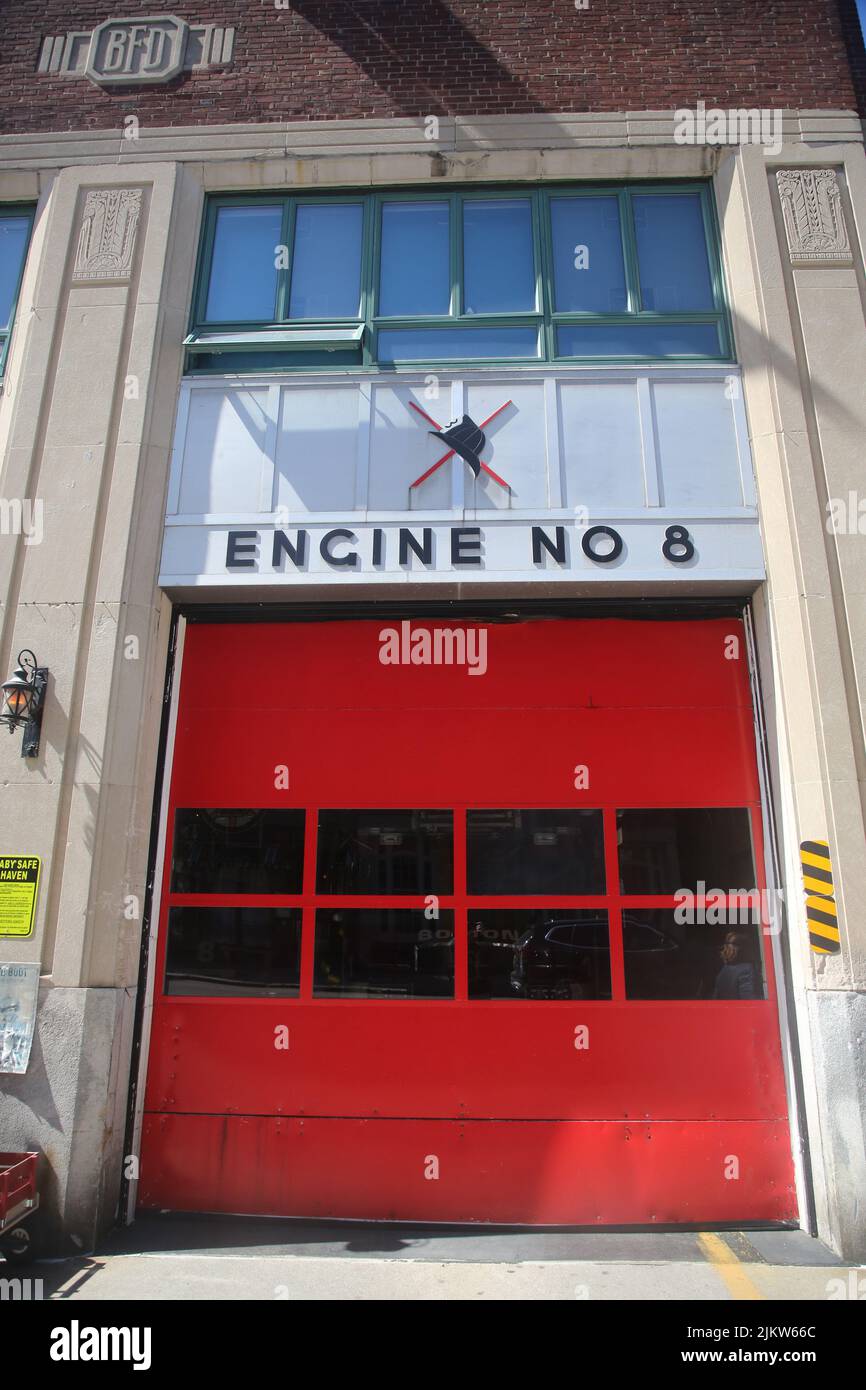 A vertical shot of the Fire Engine House No 8 in Hannover St North End ...