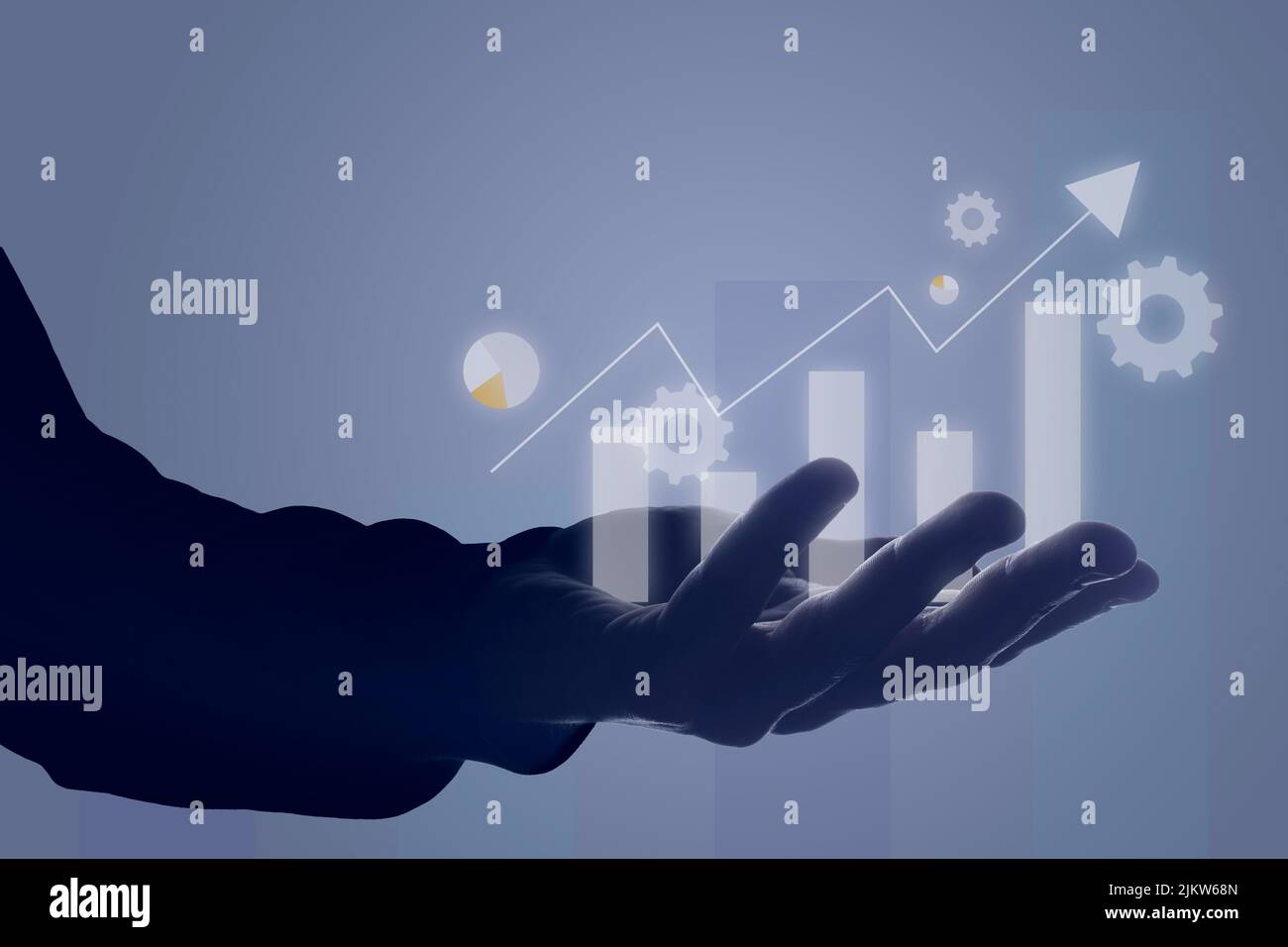 silhouette of a hand representing business growth and success Stock ...