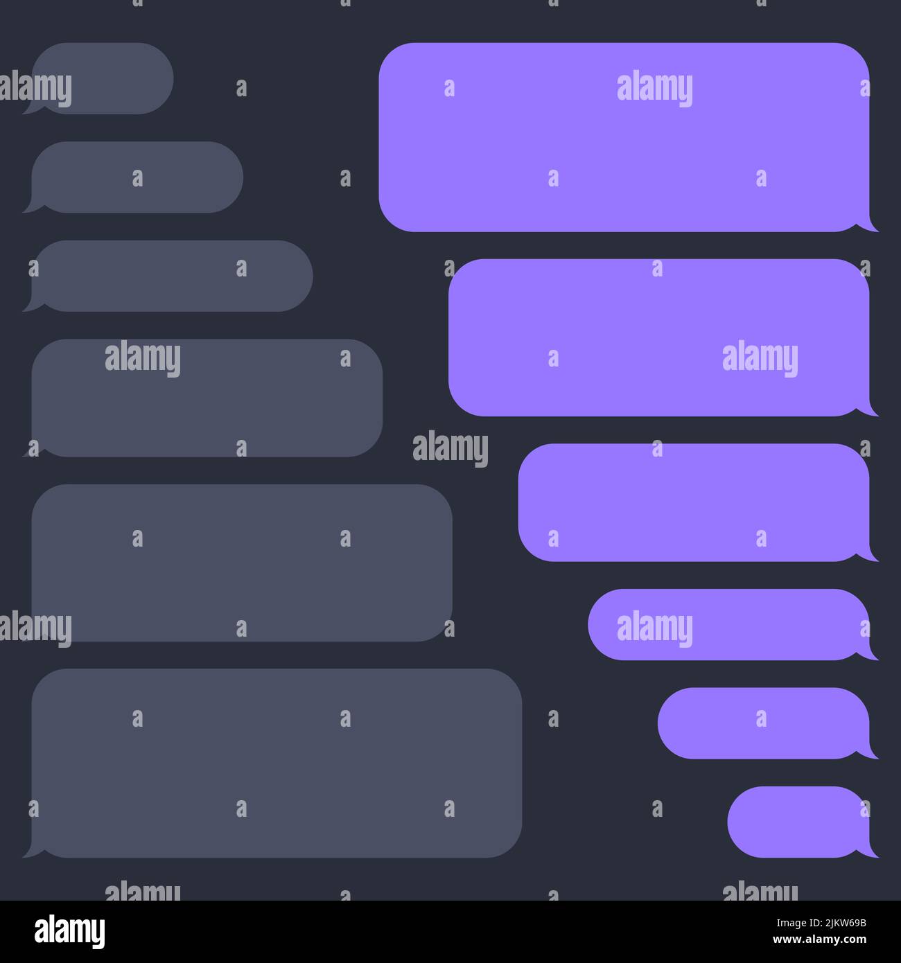 Blank various message bubbles. Chat or messenger speech bubble. SMS ...
