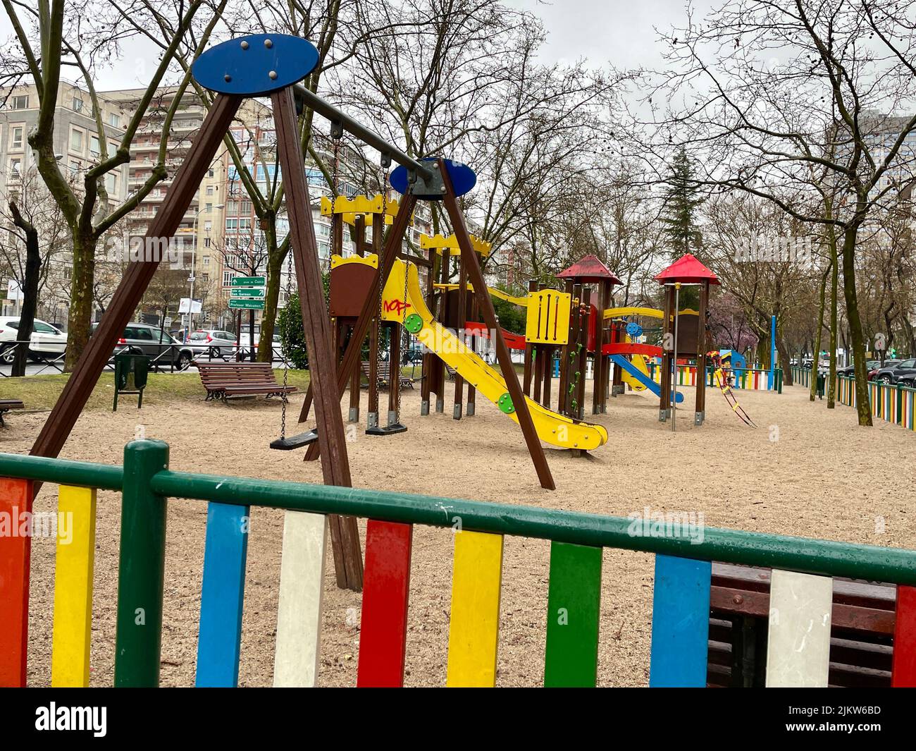 A beautiful view of the colorful children's playground Stock Photo - Alamy