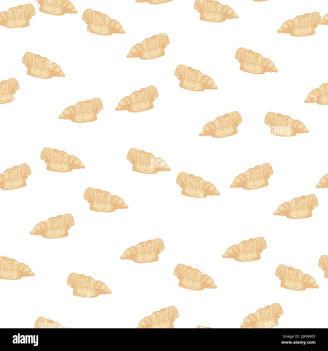 High chef hat engraved seamless pattern. Kitchen traditional element ...