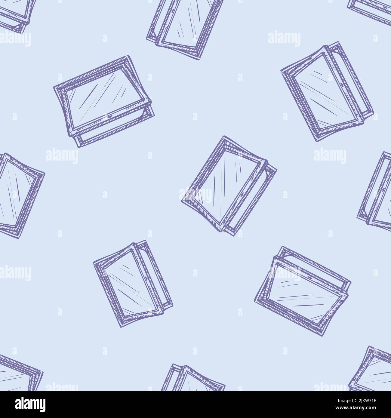 Opened window lean forward seamless pattern. Retro element inside wall ...