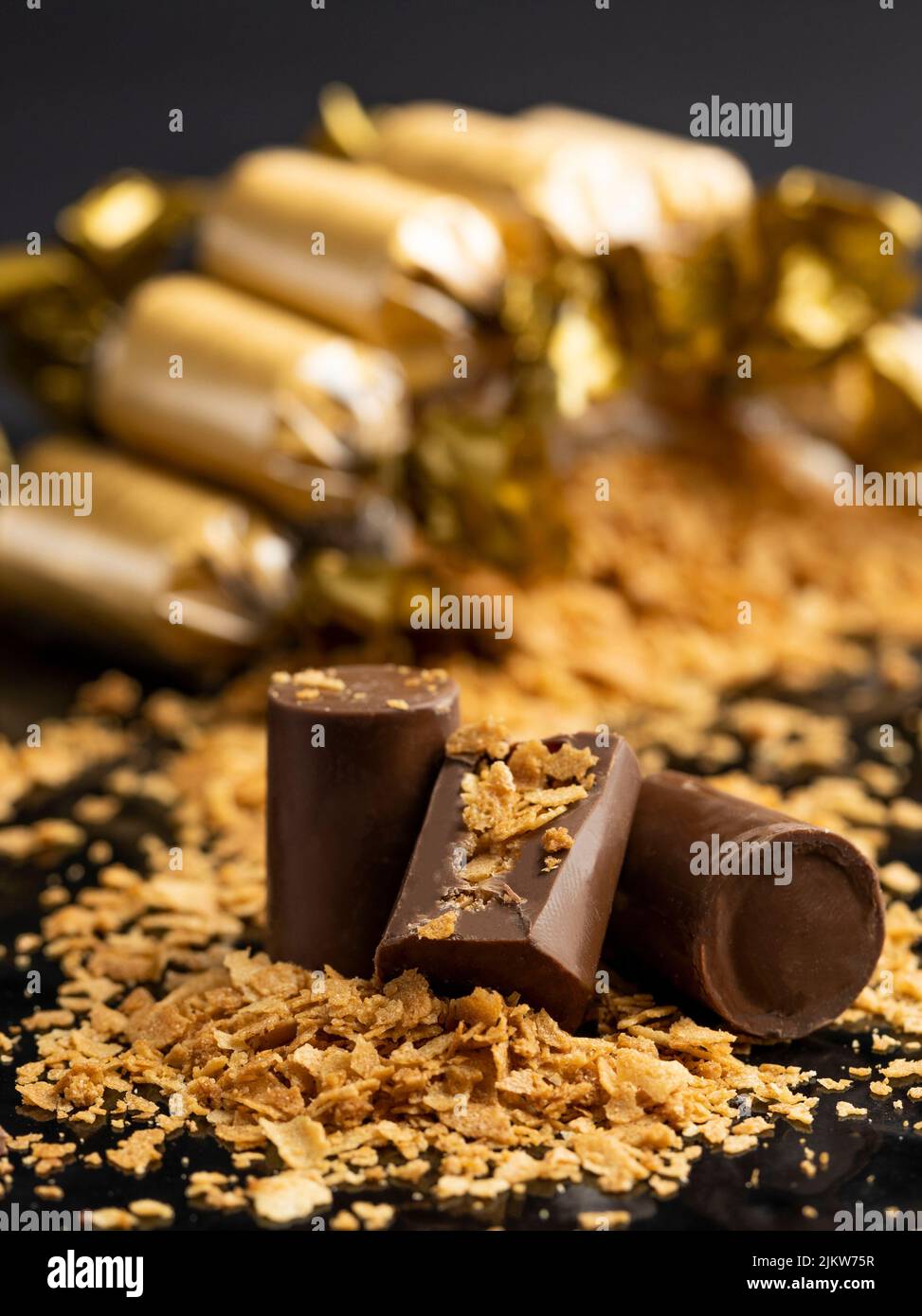 The chocolate bars stuffed with corn flex Stock Photo - Alamy