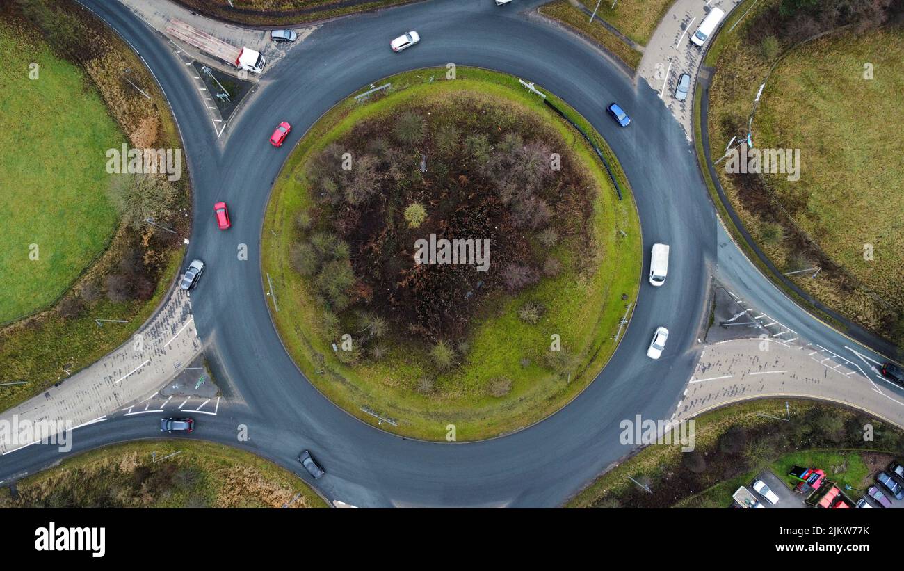 An aerial shot of a ring road Stock Photo - Alamy