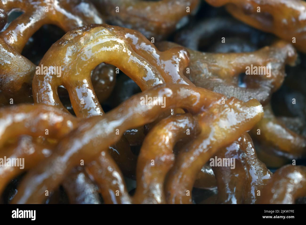 Popular sweet snack of South and Western Asia, named Jalebi, also known ...