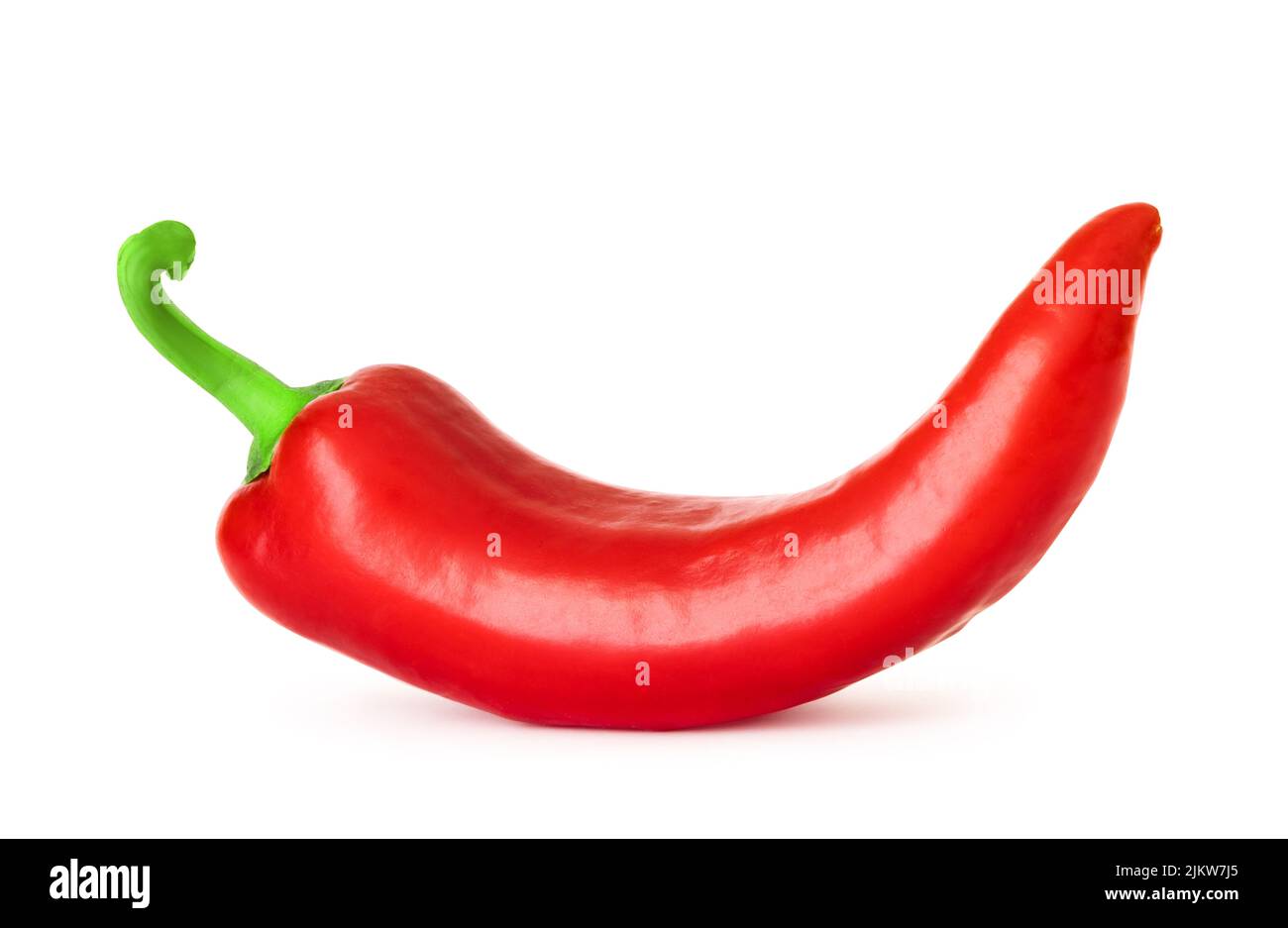 Spicy and tasty glossy red pepper isolated with clipping path on a ...