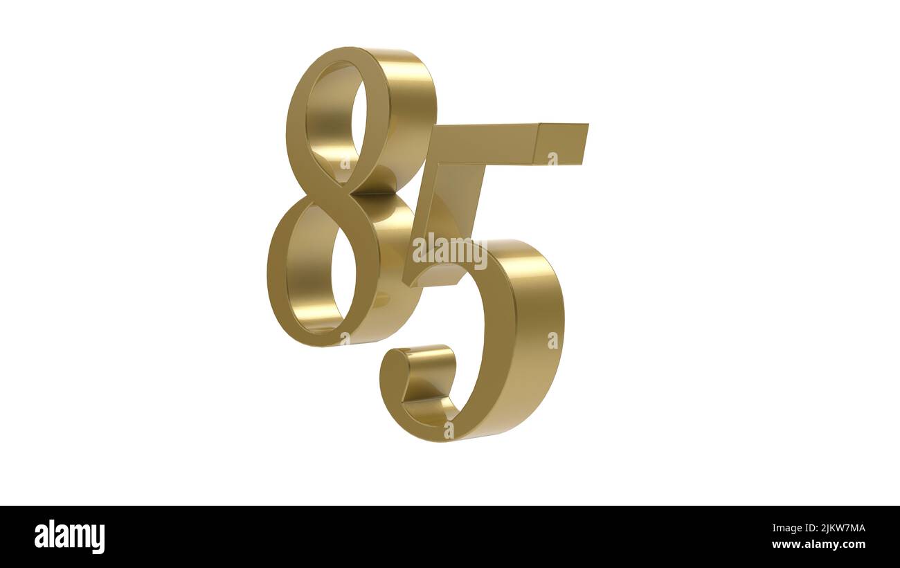 gold number 85 digit metal 3d render illustration Stock Photo - Alamy
