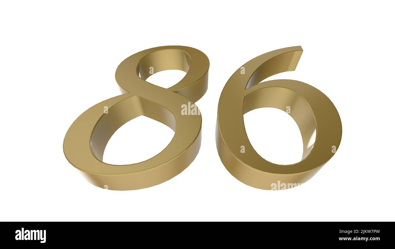 gold number digit metal 3d render illustration Stock Photo - Alamy