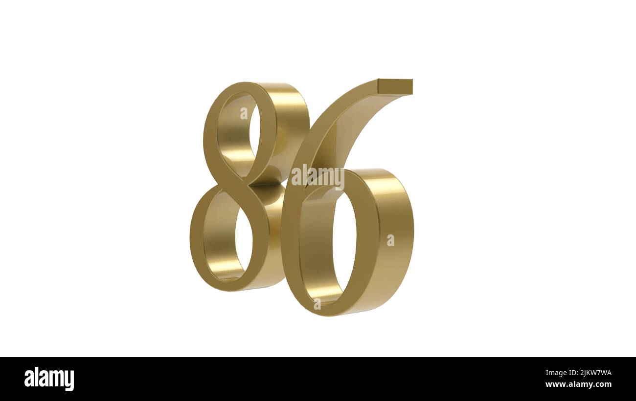 gold number digit metal 3d render illustration Stock Photo - Alamy