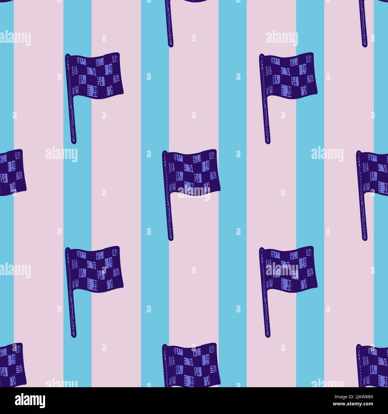 Race flag engraved seamless pattern. Vintage sport elements for drive ...