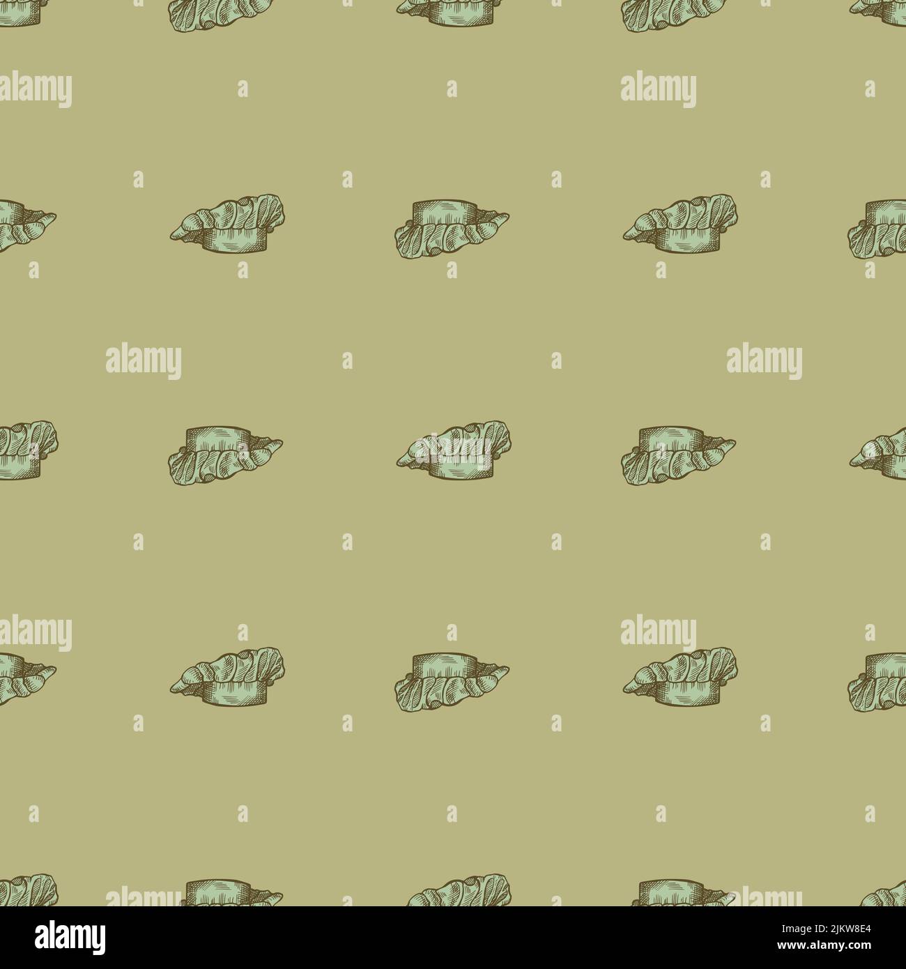 High chef hat engraved seamless pattern. Kitchen traditional element ...